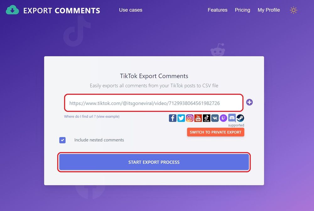 How to export TikTok comments to Excel