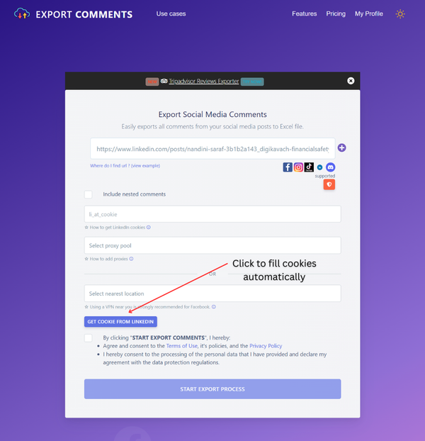 How to Export LinkedIn Comments